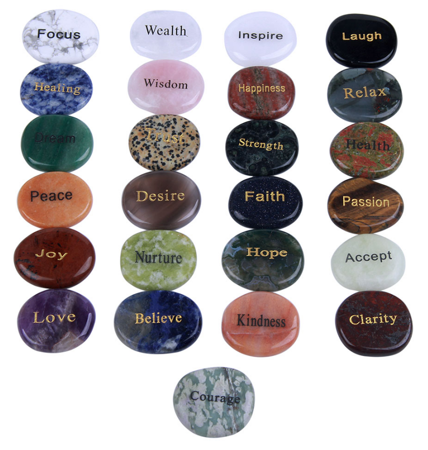 Crystal Word Stones Set of 25 – In House Decor NZ